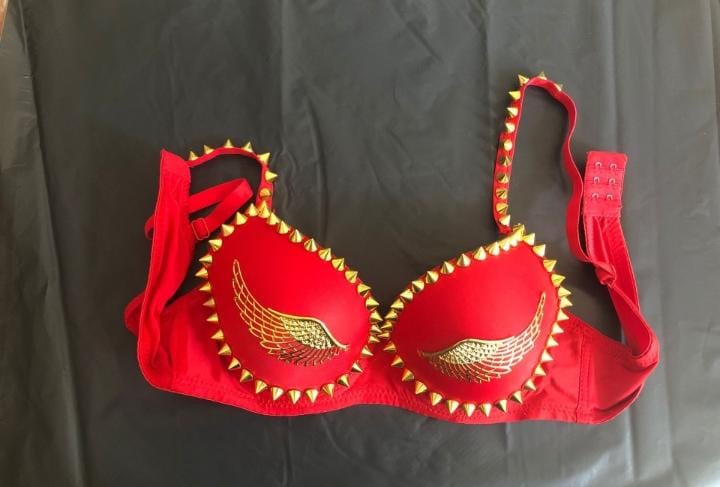 Lanbowo Metallic Spiked Rivet Studded Bra Black - Oppsy Store